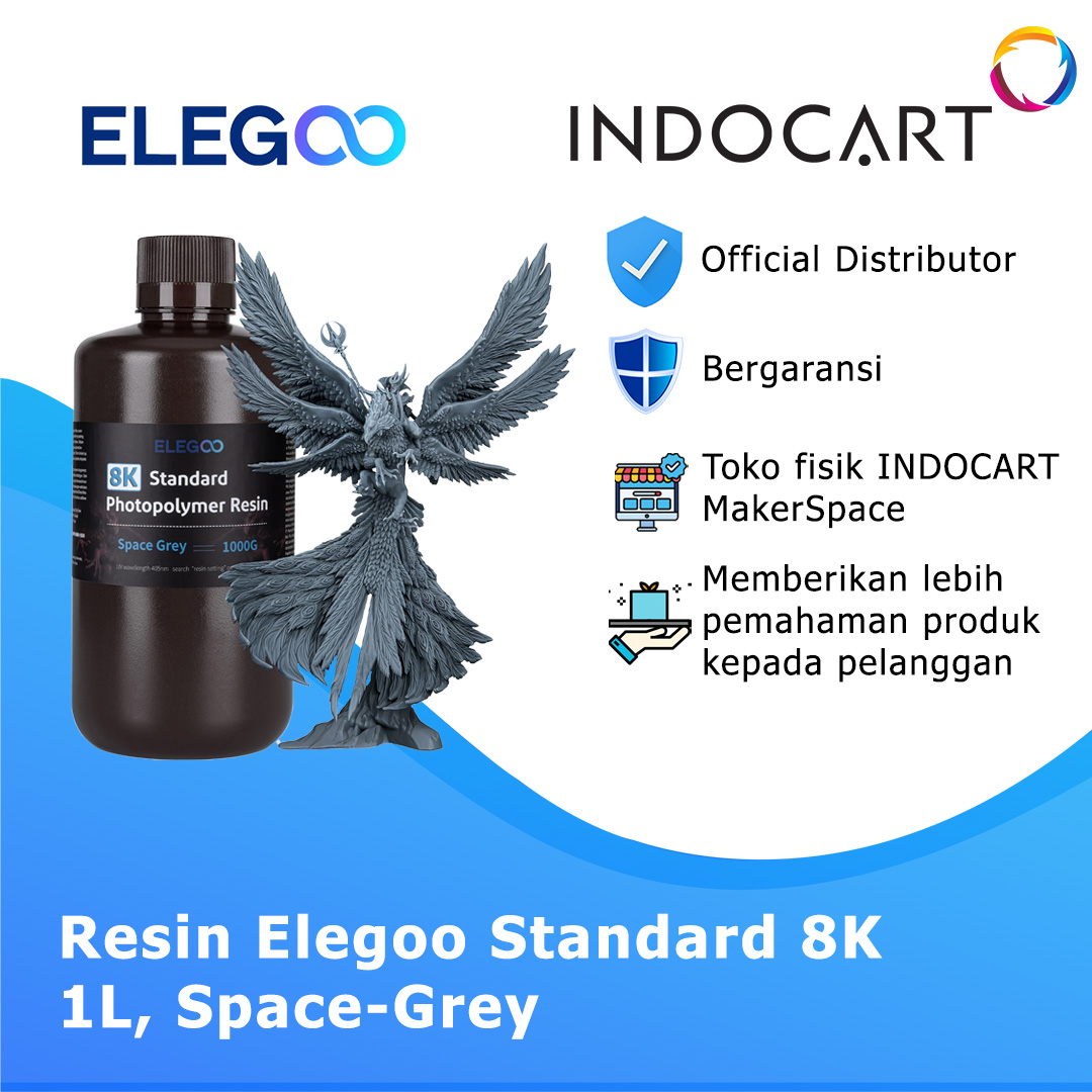 INDOCART Tinta Resin 3D Printer Elegoo Standard 8K Space Grey-1kg ...