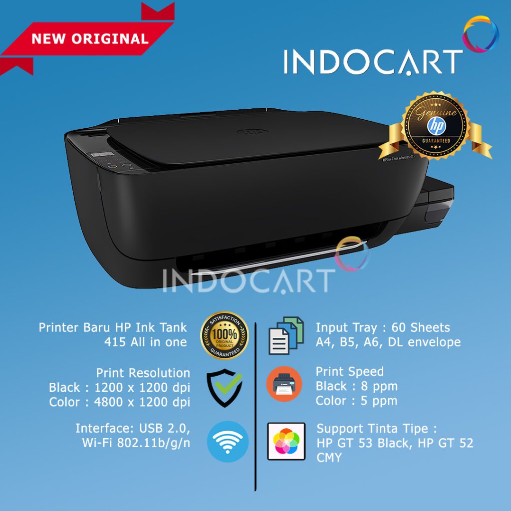 Printer HP Ink Tank 415 All-in-One Print Scan Copy Wireless - IndoCart