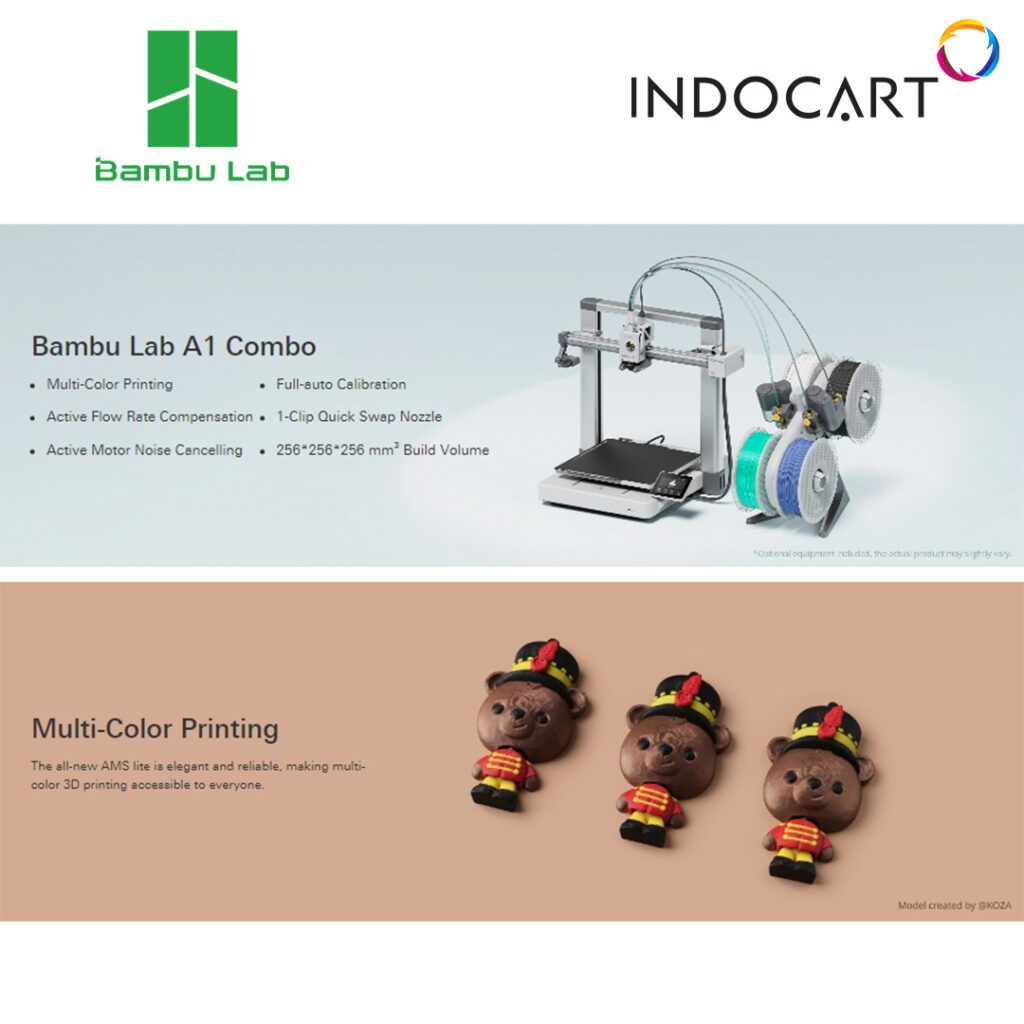 3D Printer Unit BambuLab A1 COMBO Multi Colour AMS 3D Printer - Tanpa ...