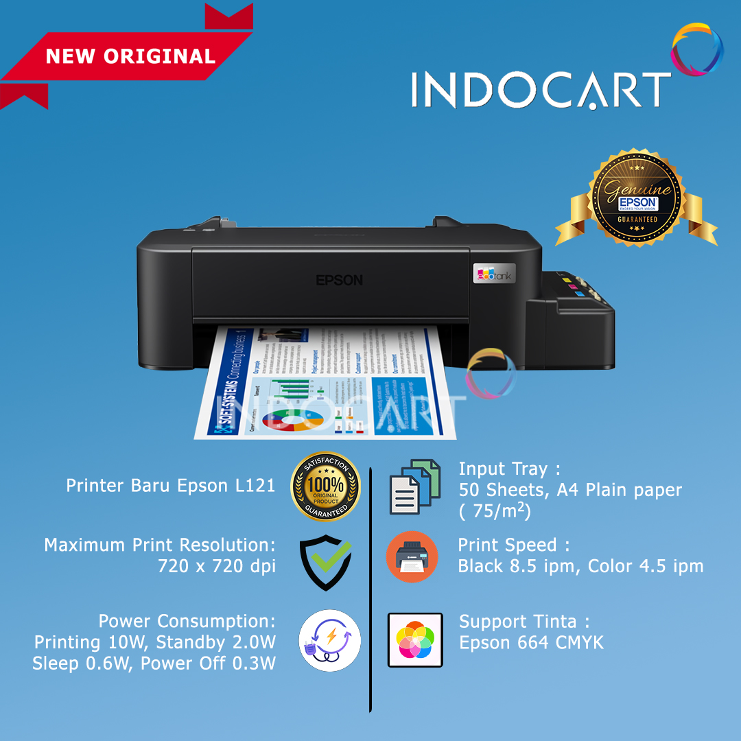 Printer Epson EcoTank L121 L-121 Pengganti L120 Print only - IndoCart